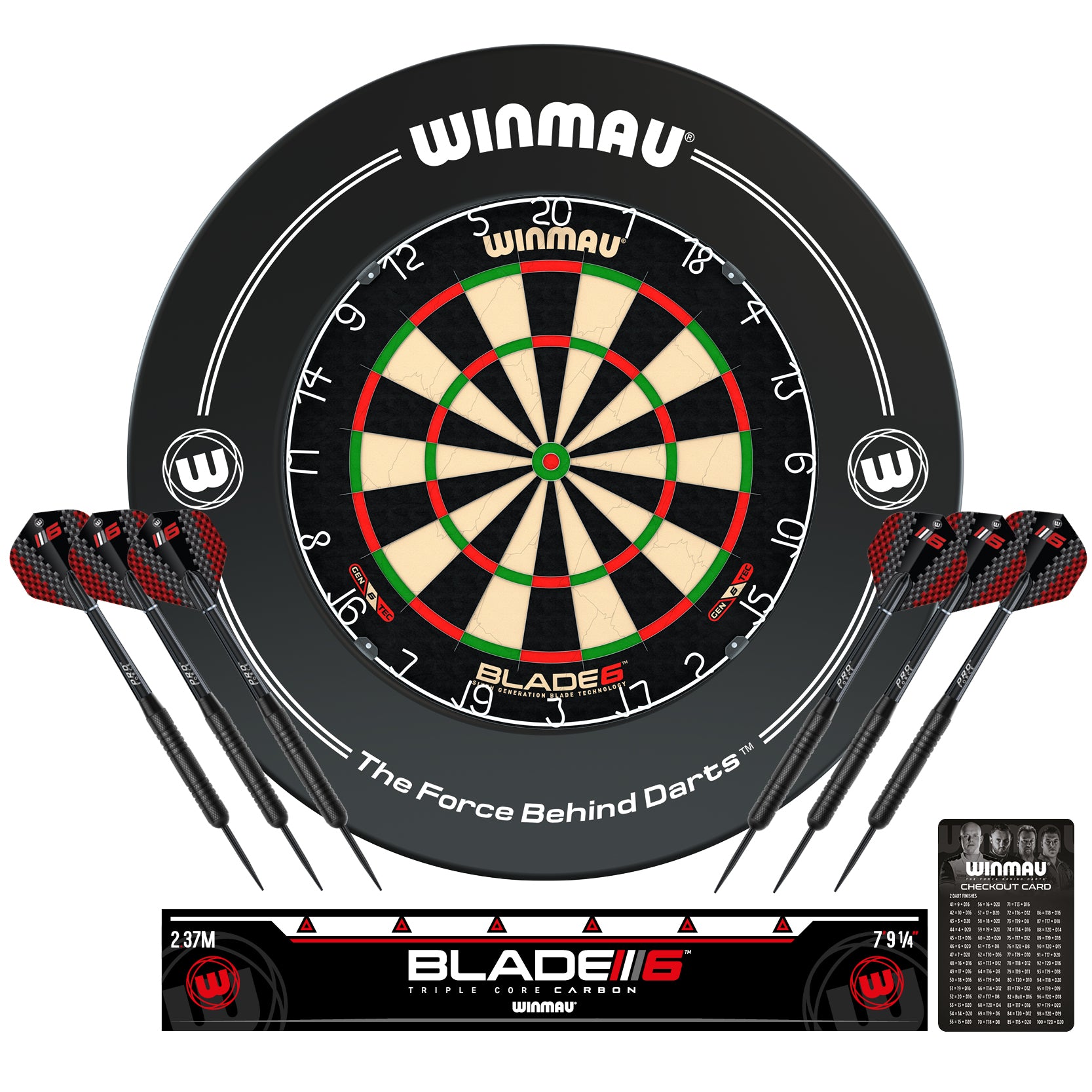 Winmau Blade 6 Surround Set with Steel Tip Darts | Complete Bundle