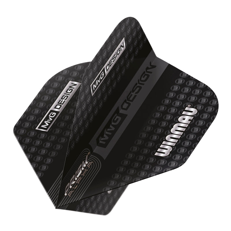 Winmau MVG Winmau Logo Black and Grey Dart Flights | Red Dragon Darts