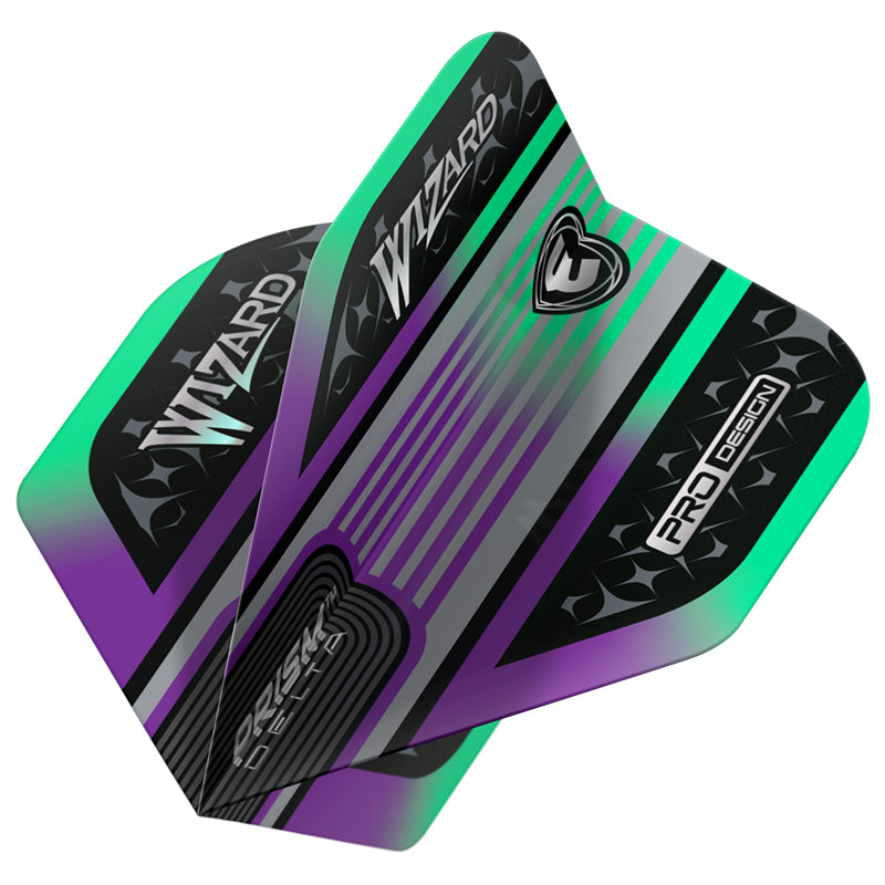 Prism Delta Wizard Rainbow & Silver Dart Flights | Red Dragon Darts