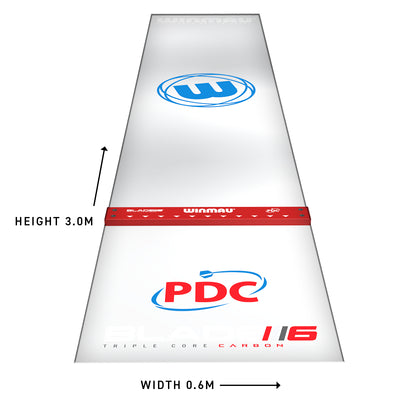 Winmau Clearzone PVC Dart Mat with Integrated Oche | Red Dragon Darts