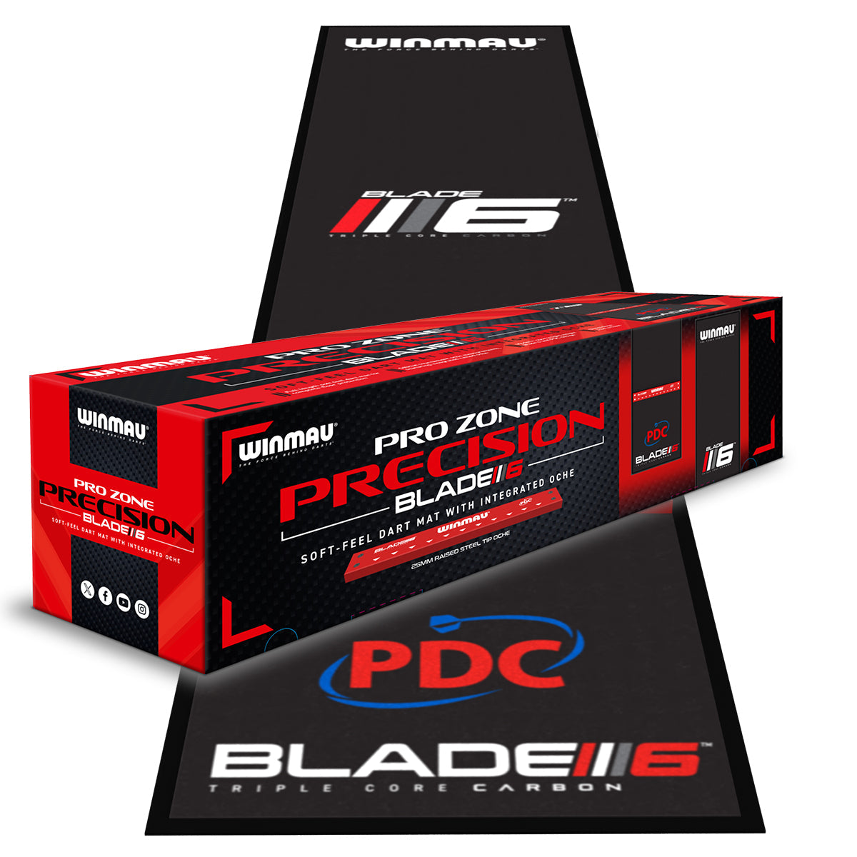 Pro Zone Precision Blade 6 Soft Feel Dart Mat & Integrated Oche | Winmau