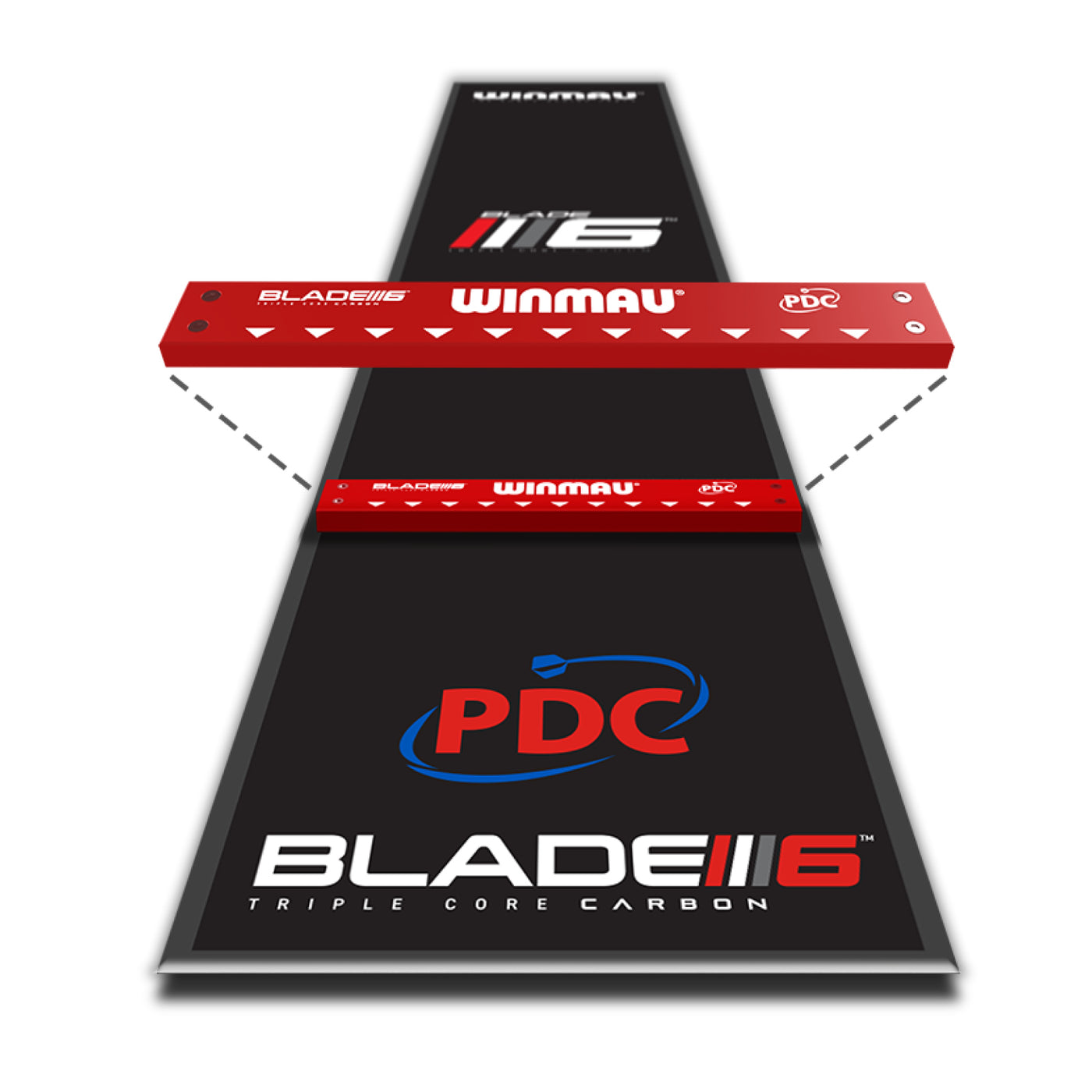 Winmau Pro Zone Precision Blade 6 Soft-Feel Dart Mat & Integrated Oche