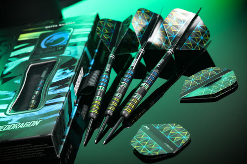 Dragonfly 95 Black Parallel Darts | Red Dragon Darts