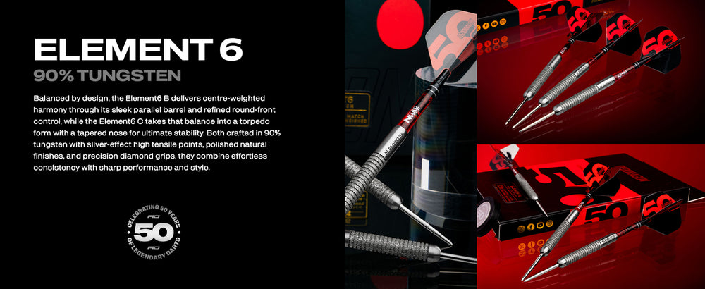 Red Dragon Element6 B Darts | 50th Anniversary | Diamond Fusion Grip ...