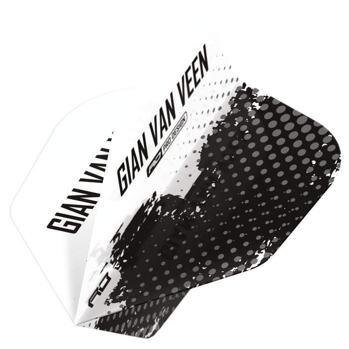 Gian VV Black & White No.6 Dart Flights | Red Dragon Darts