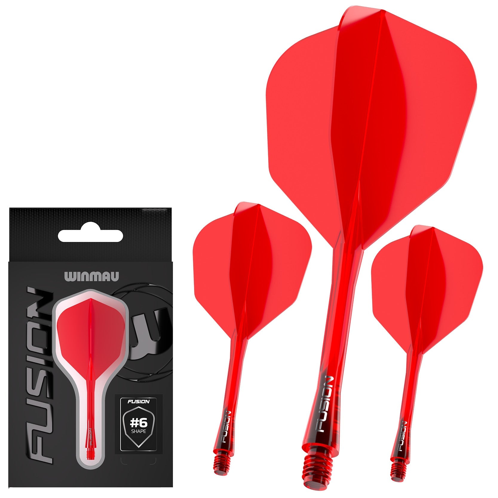 Fusion #6 Red Translucent Integrated Flight & Shaft System | Red Dragon