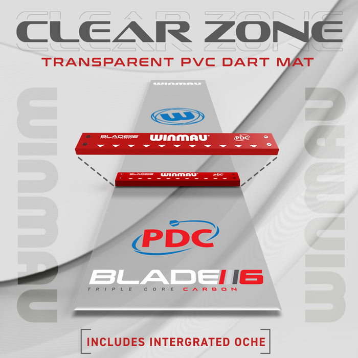 Winmau Clearzone PVC Dart Mat with Integrated Oche | Red Dragon Darts