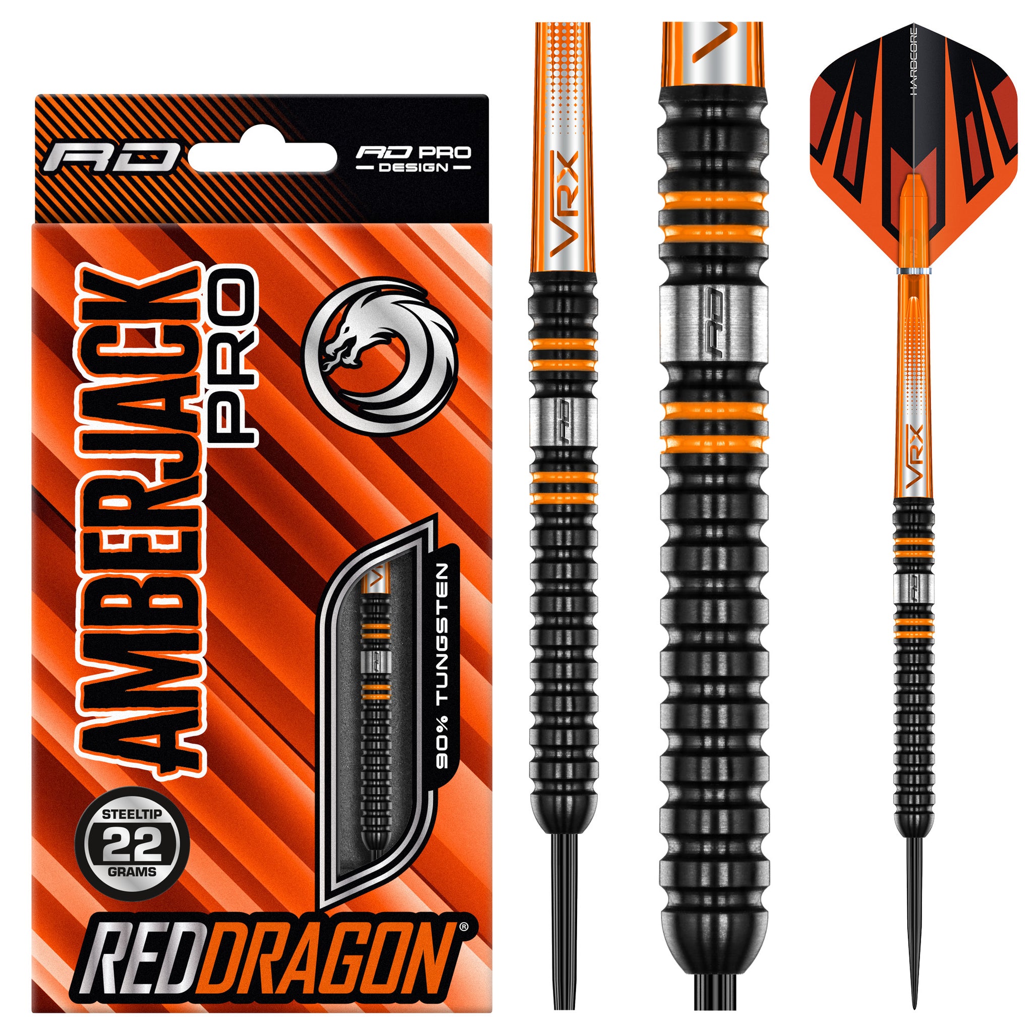 Amberjack Pro 1 Darts | 90% Tungsten | Motion Traction Grip | PVD