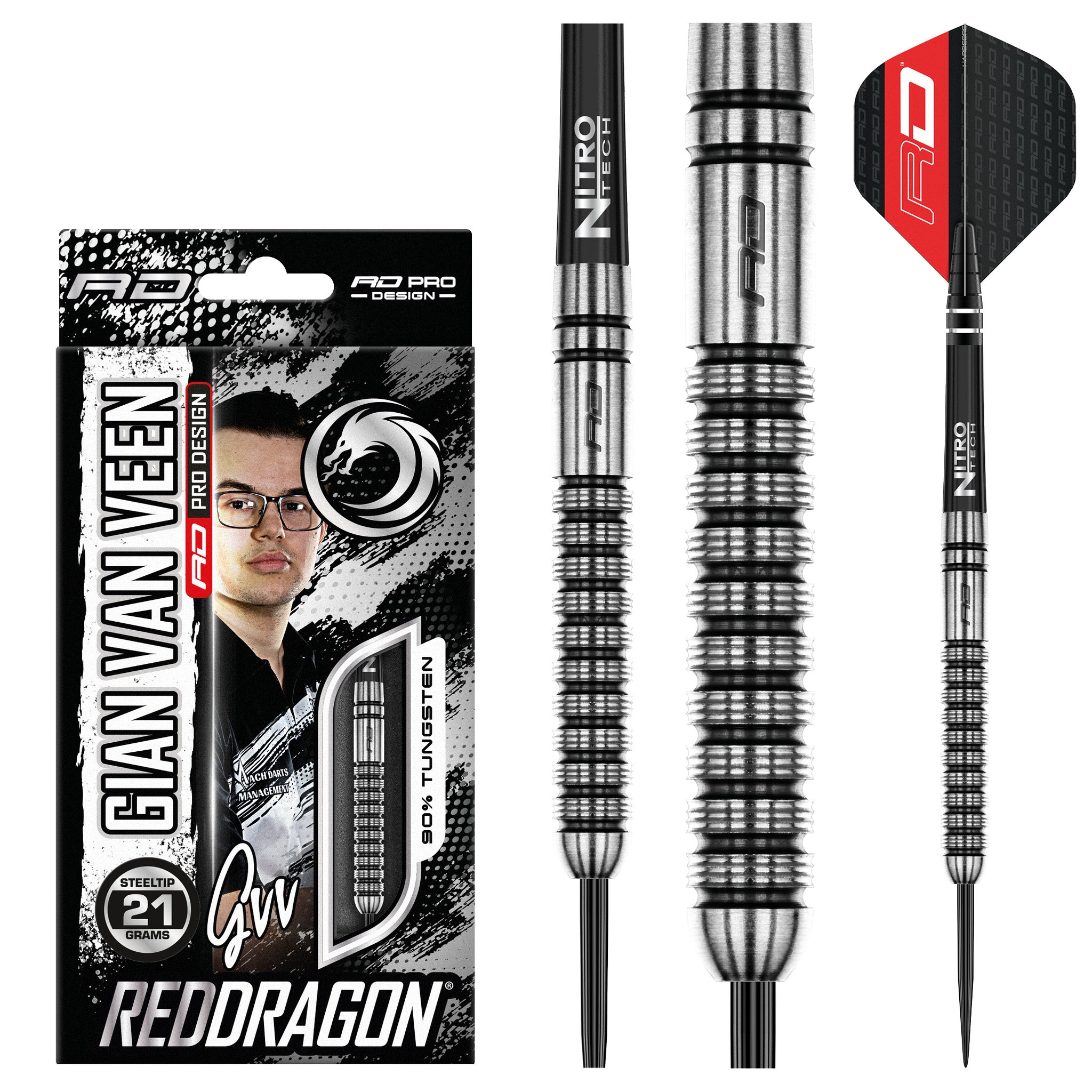 Gian Van Veen Darts | 90% Tungsten | Micro Grip | 21g & 24g