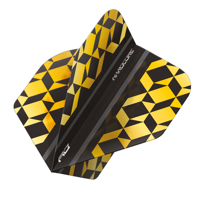 Hardcore Premium Gold & Black Geometric Dart Flights | Red Dragon Darts