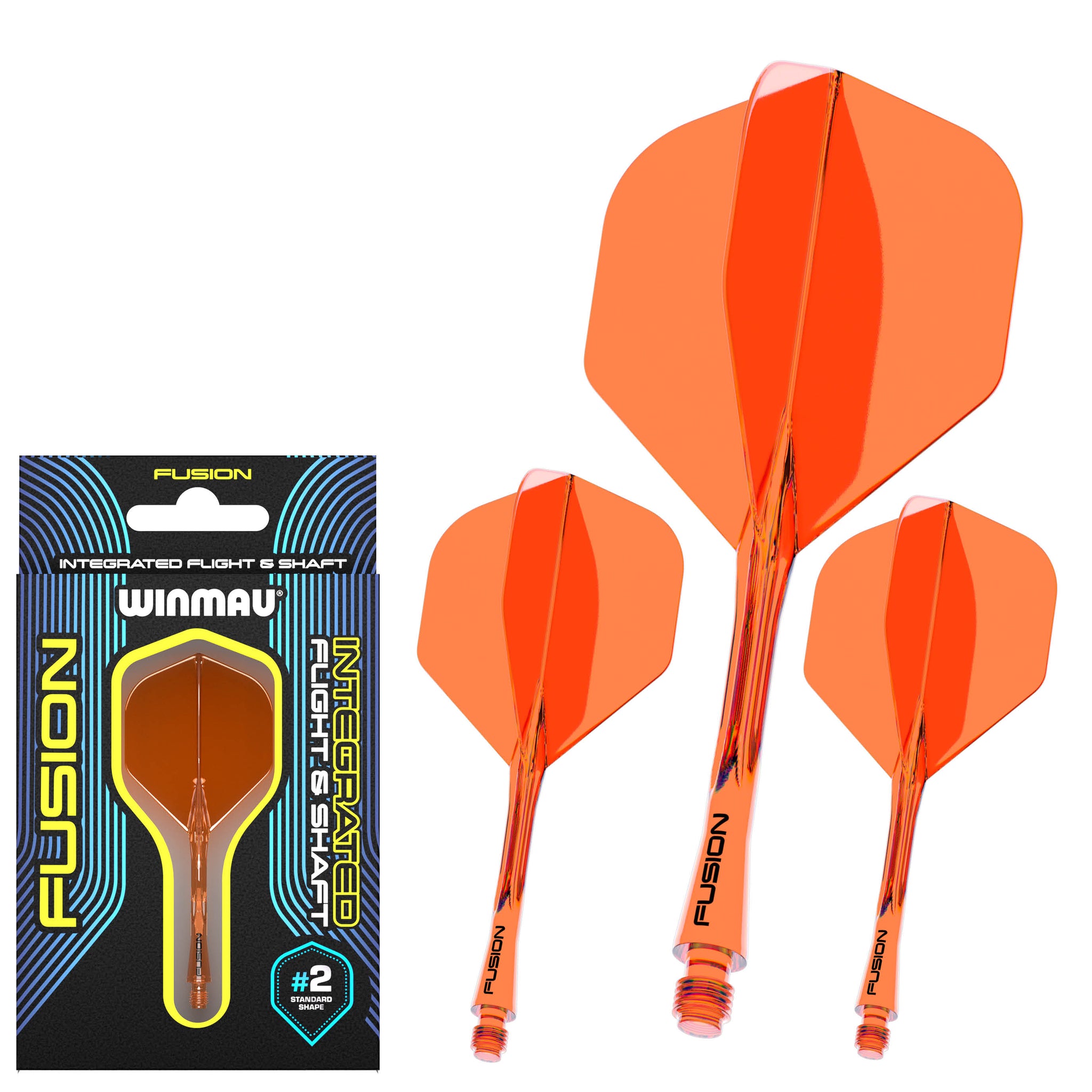 Fusion Integrated Flight & Shaft - Neon Orange | Red Dragon Darts