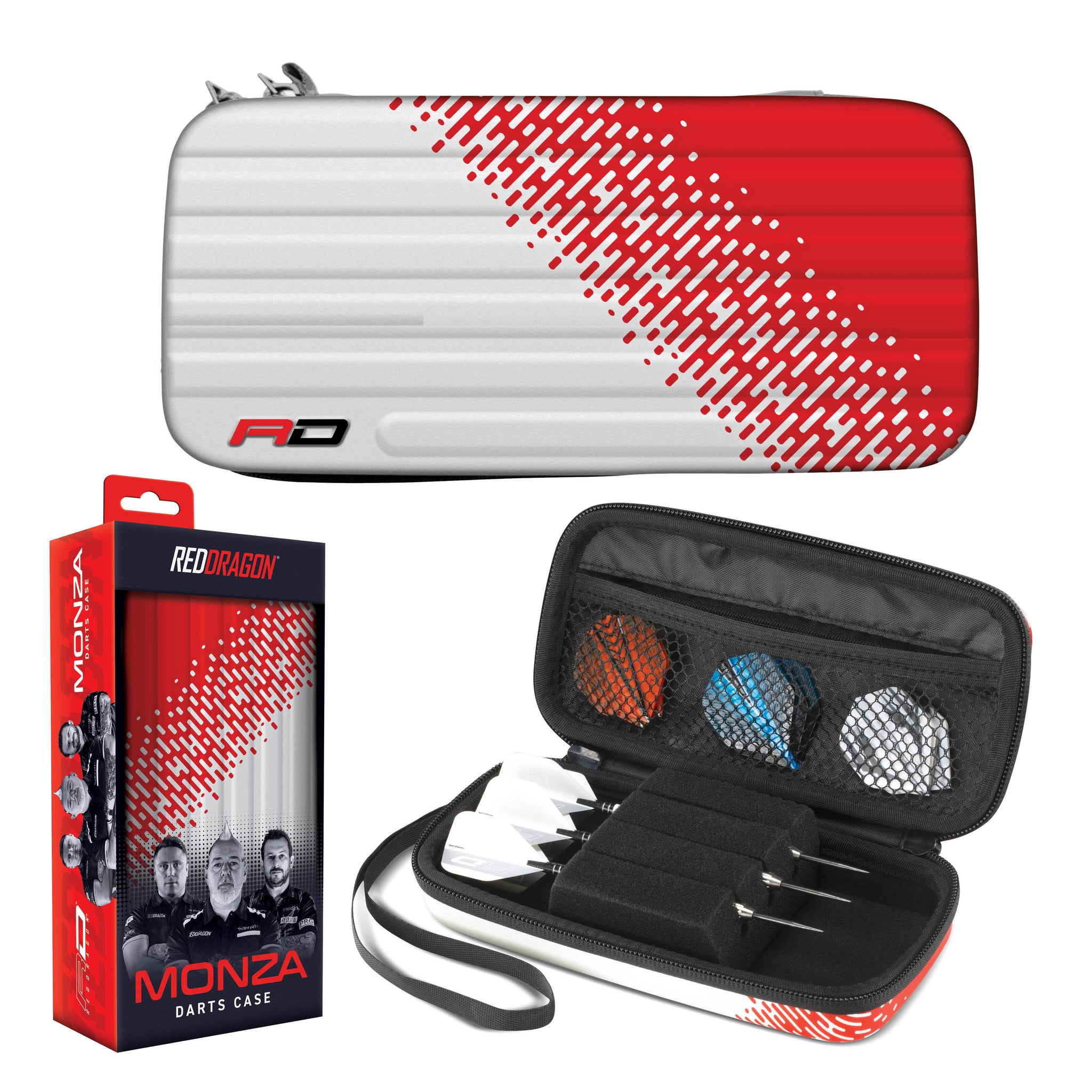Red Dragon Monza Red and White Dart Case | Red Dragon Darts