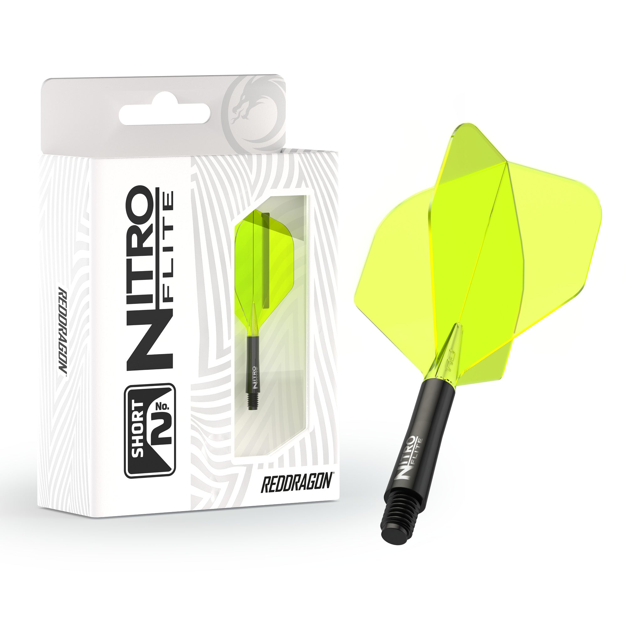 Nitro Flite - Integrated Flight and Shaft Black & Yellow | Red Dragon Darts