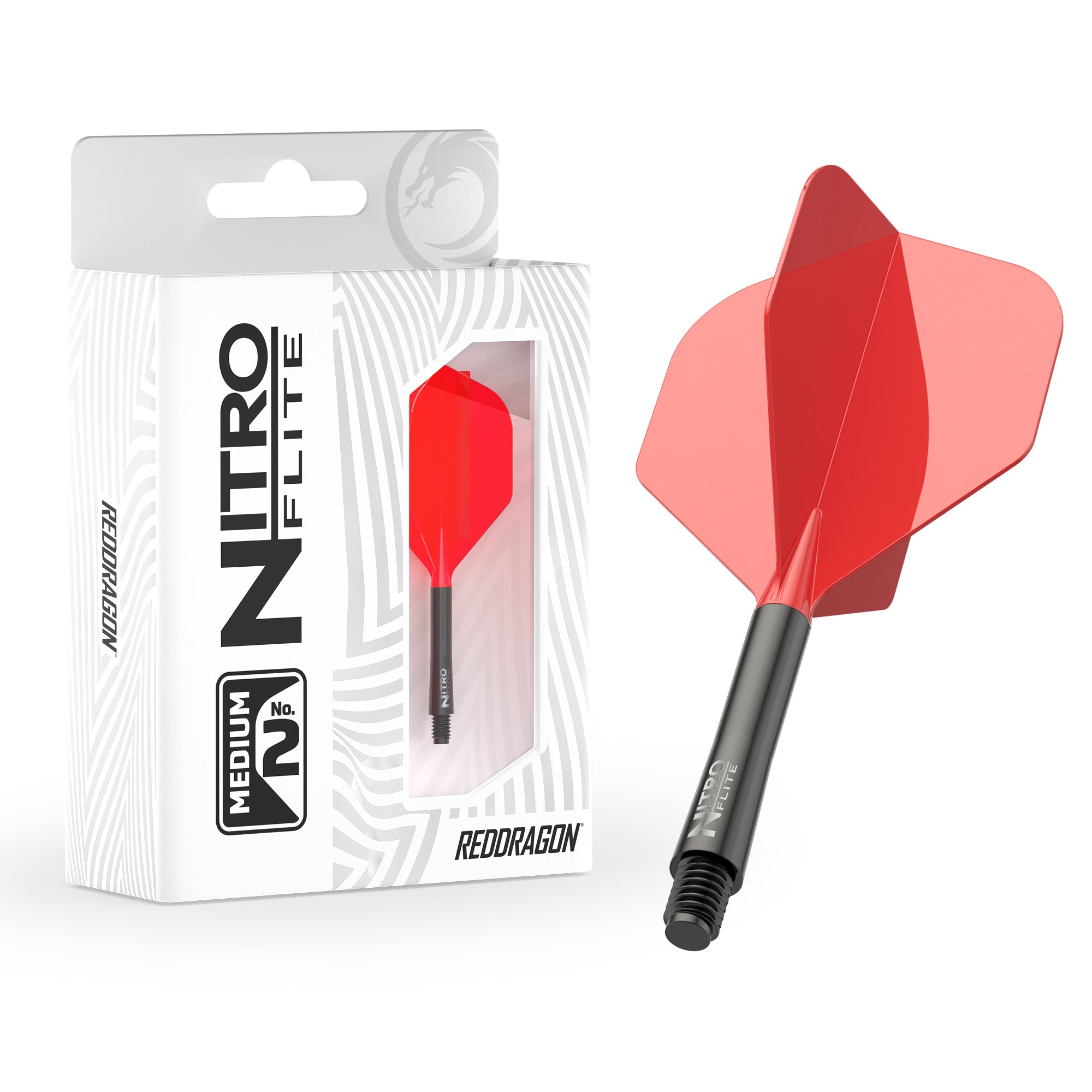 Nitro Flite - Integrated Flight and Shaft Black & Black | Red Dragon Darts